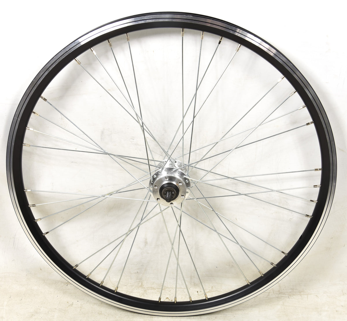 24” 507 - 19 JUNIOR MTB DISC HUB BIKE FRONT WHEEL BLACK DOUBLE WALL 9