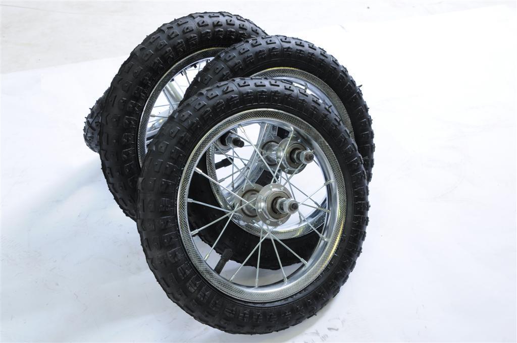 SET FOUR SOAP BOX,GO KART WHEELS 12” CHROME WHEELS + TYRES & TUBES BUG