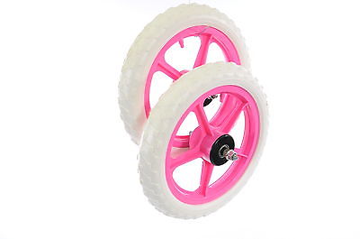 TWO FRONT 12" (300mm) PINK MAG WHEELS FOR SCOOTERS,TROLLEYS, GO KARTS