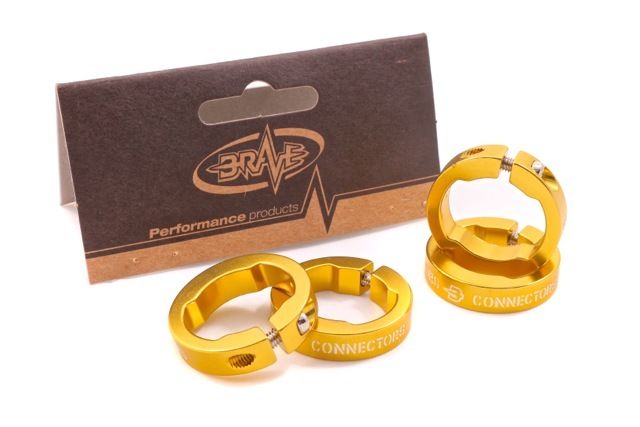 LOCKABLE GRIP END REPLACEMENT SET BRAVE MACHINE ALLOY GOLD (4x 22.2mm