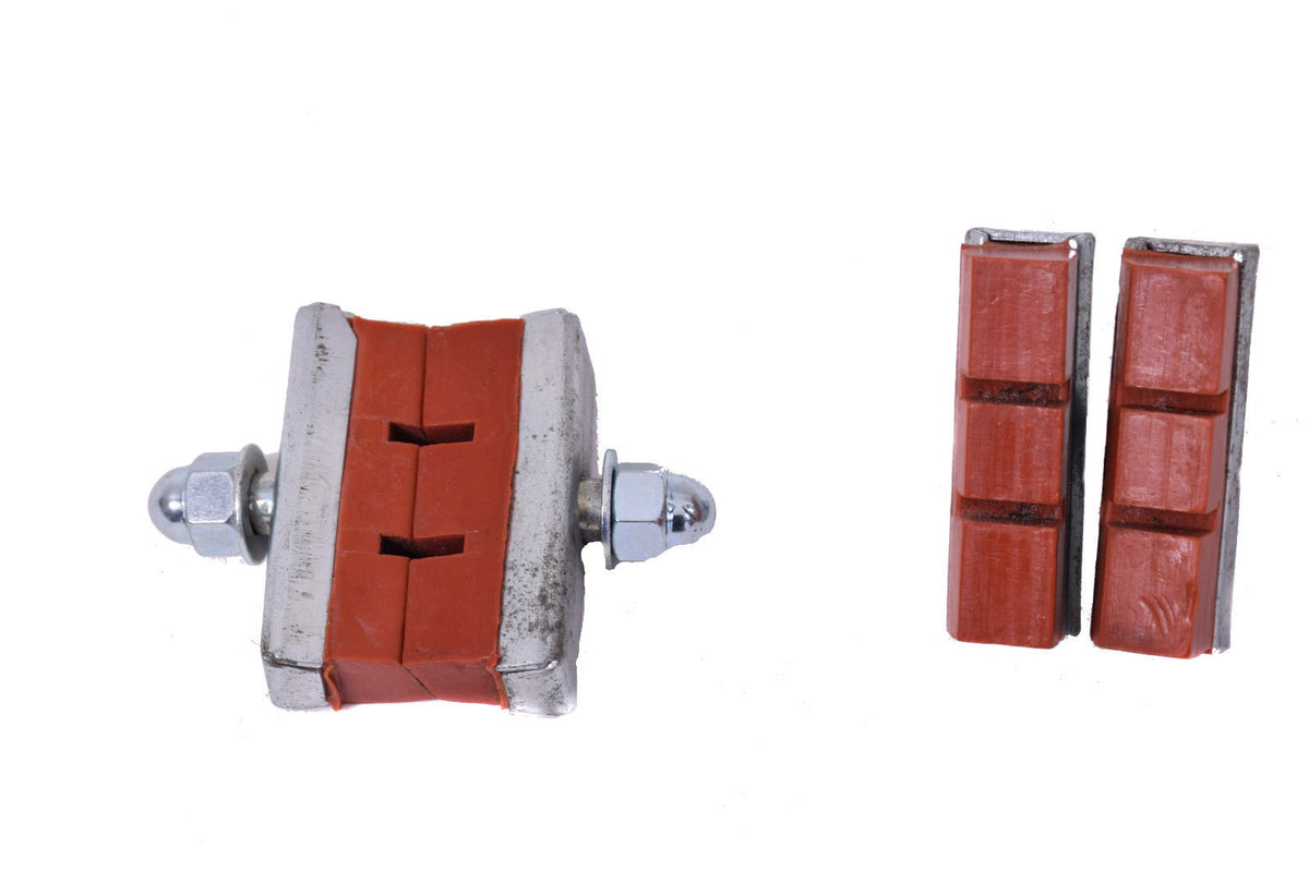 SET OF 4 DIA COMPE STYLE BRICK RED (BROWN) BMX BRAKE PADS BRAKE BLOCKS