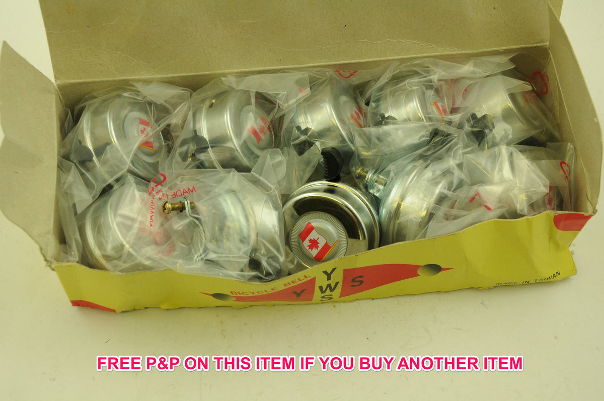 WHOLESALE JOB LOT TEN (10) CANADIAN FLAG 55mm CHROME BELL LOUD 'RINGER