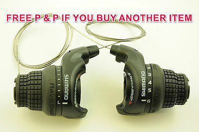 PAIR SHIMANO BIKE REVO SHIFT 6,12,18 SPEED TWIST GRIP GEAR SHIFTER SL-