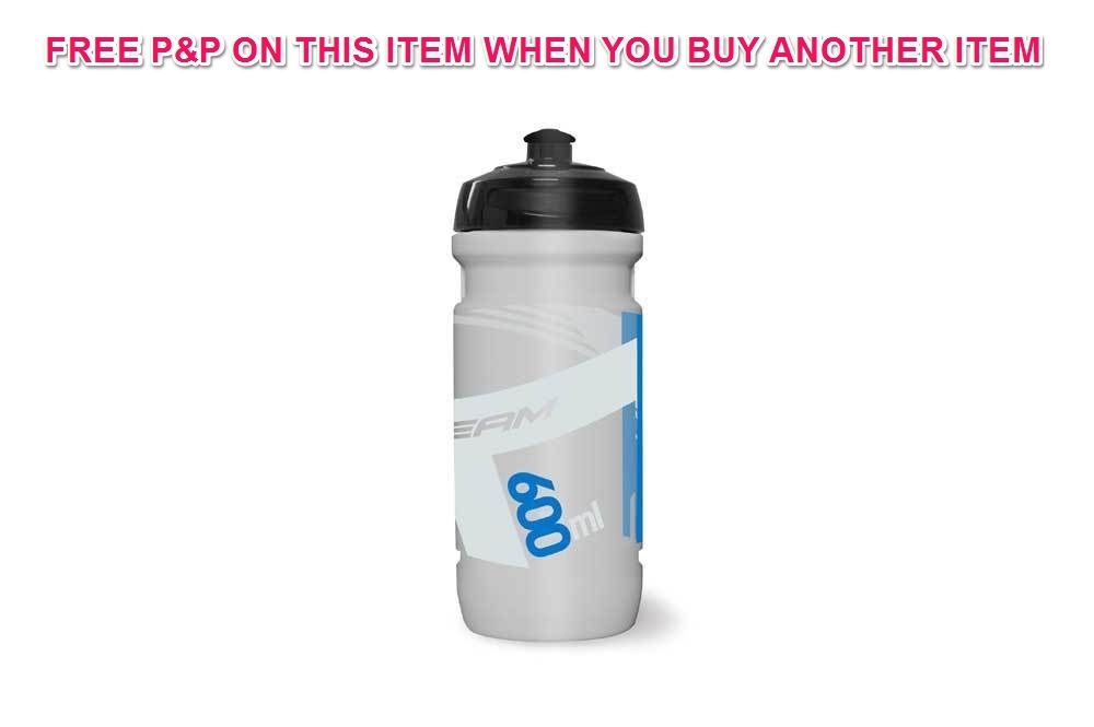 RSP TEAM ELITE CYCLING SQUEEZABLE DRINKS WATER BOTTLE 600ml TRANSPARENT ...