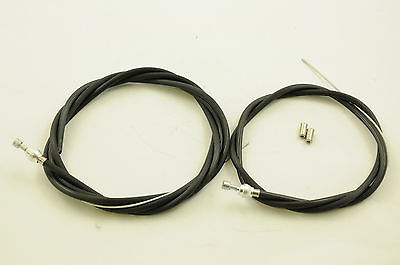 RIBBED OUTER BLACK BRAKE CABLE SET VINTAGE EARLY RACING BIKE 40`S TO 1