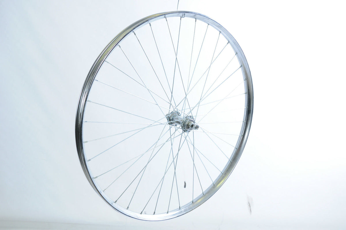 26 x 1 1/2 FRONT WHEEL VINTAGE ROADSTER BIKE WESTWOOD CHROME RIM ROD ...