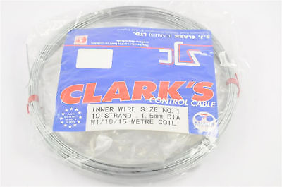 15 metre CLARKS CONTROL CABLE 1.5mm COIL INNER WIRE SIZE 1 MAKE YOUR O