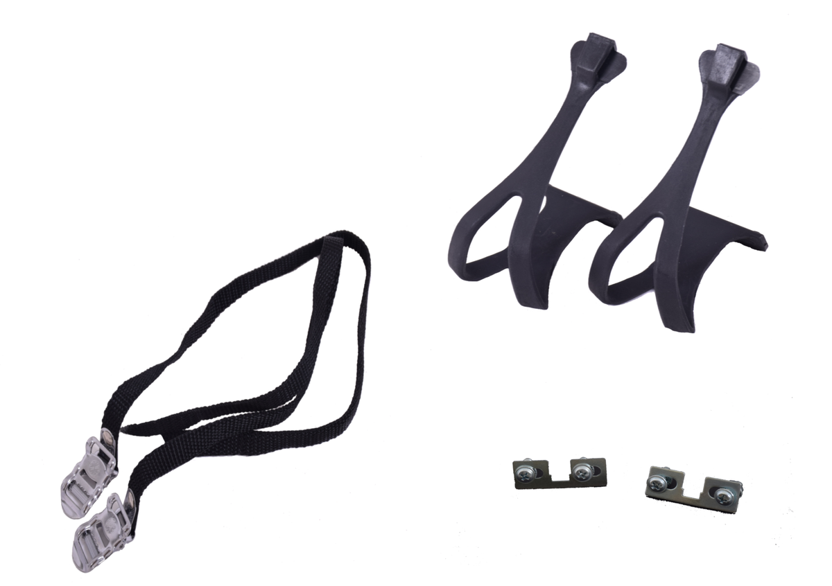 RALEIGH ROAD BIKE RACE TOE CLIP SET COMPLETE WITH LARGE SIZE CLIPS & A ...