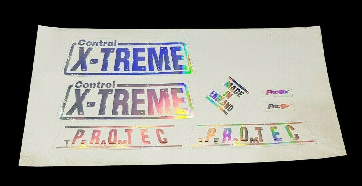BIKE FRAME DECAL SHEET PROTEC TEAM X-TREME REFLECTIVE SILVER STICKER S