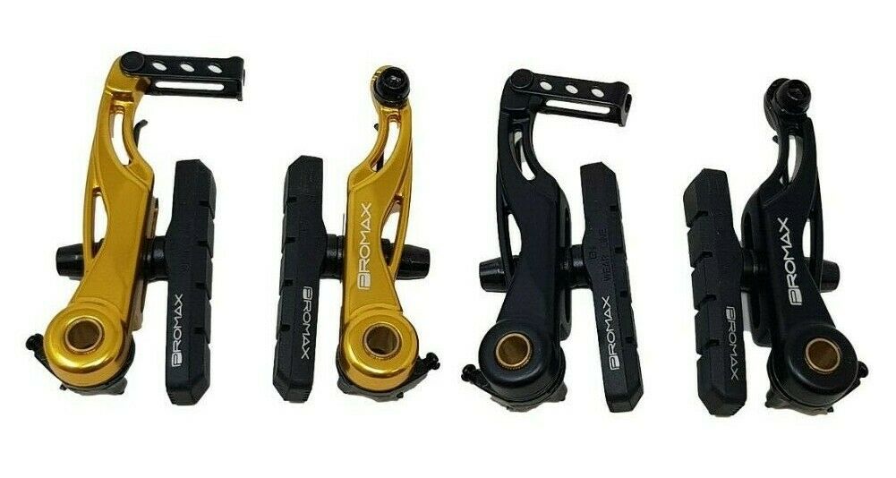 PROMAX P-1 FRONT / REAR ALLOY V BRAKE ARMS 85MM IN GOLD OR BLACK WITH